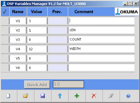 Okuma Apps | OSP Variables Manager